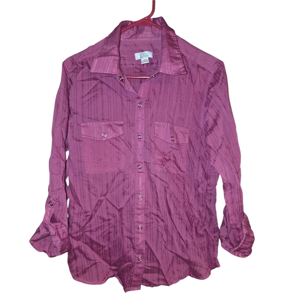 Christopher & Banks | Tops | Christopher Banks Magenta Snap Front ...